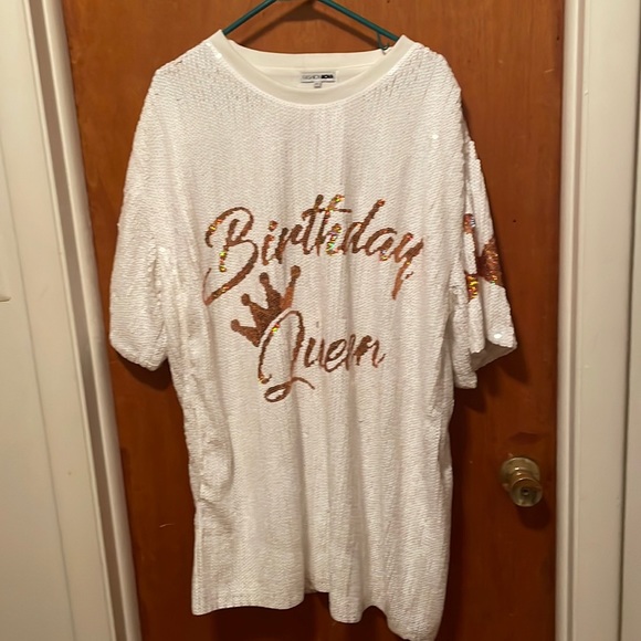 Other | White Happy Birthday Dress Sparkles Sequence | Poshmark